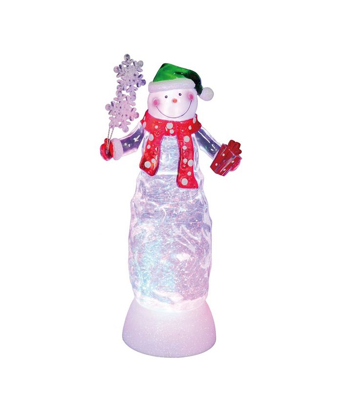 Northlight Swirling Glitter LED Lighted Snowman with Gis Table Top ...