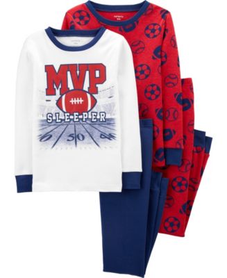 Carter's Little and Big Boy4-Piece Football MVP Snug Fit Cotton PJs ...