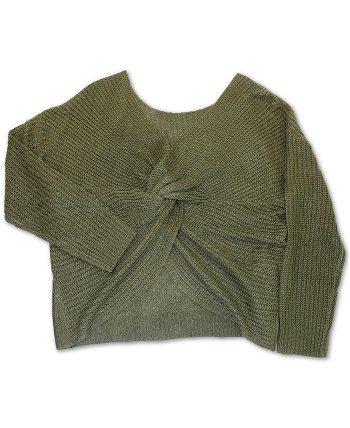 FULL CIRCLE TRENDS Trendy Plus Size Twist-Front Sweater - Macy's