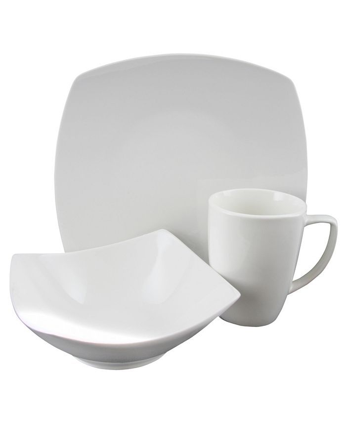 Gibson Home Zen Buffetware 12 Piece Porcelain Square Dinnerware Set ...