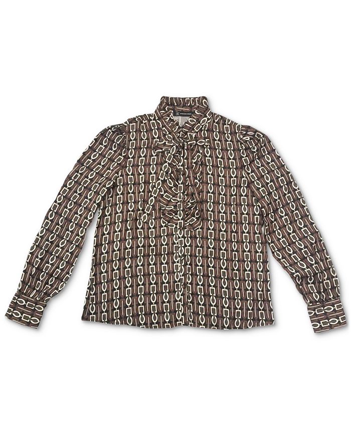 INC International Concepts INC Jolie Printed Ruffled Blouse, Created ...