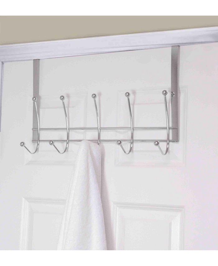 Home Basics Chrome Plated Steel Over the Door 5 hook Hanging Rack - Macy's