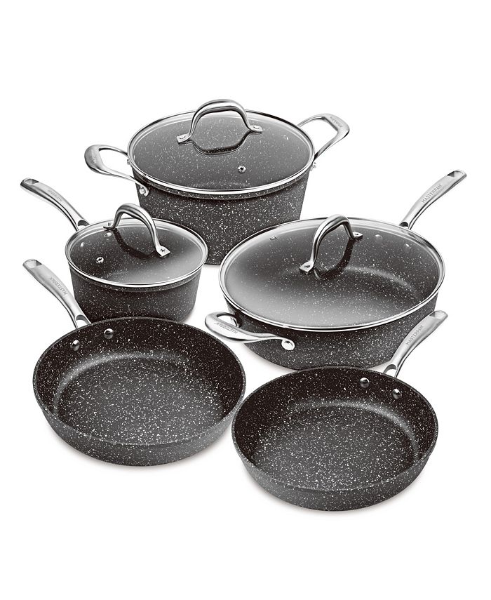 MasterPan Superior Nonstick Cast Aluminum Induction 8-Pc. Cookware Set ...