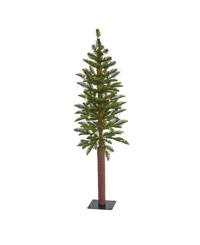Nearly Natural Alaskan Alpine Artificial Christmas Tree with 50 Clear ...