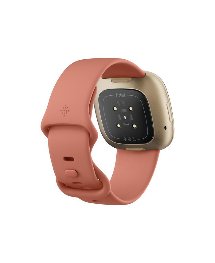 Fitbit Versa 3 Pink Clay Strap Smart Watch 39mm - Macy's