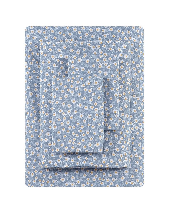 ED Ellen Degeneres Button Floral Percale Queen Sheet Set - Macy's