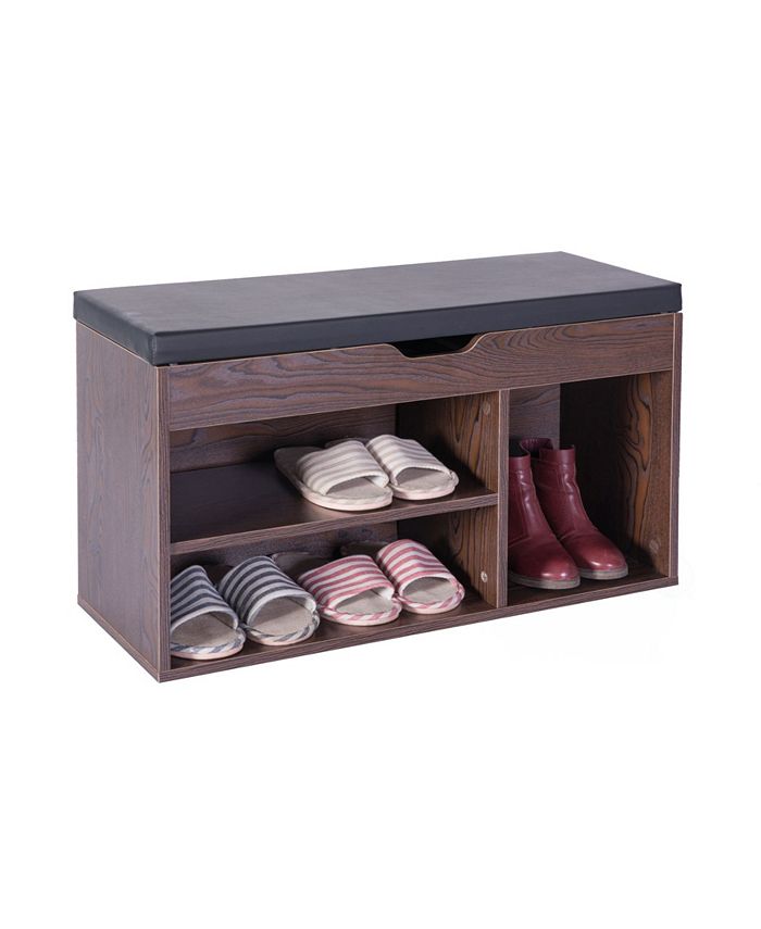 Basicwise Vintiquewise Entryway Storage Shoe Rack with Top Seat - Macy's
