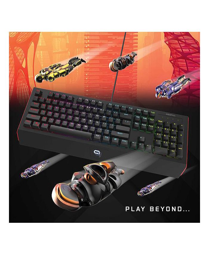 Tzumi Alpha Gaming Recon keyboard – LED Backlit Semi-Mechanical Gaming ...