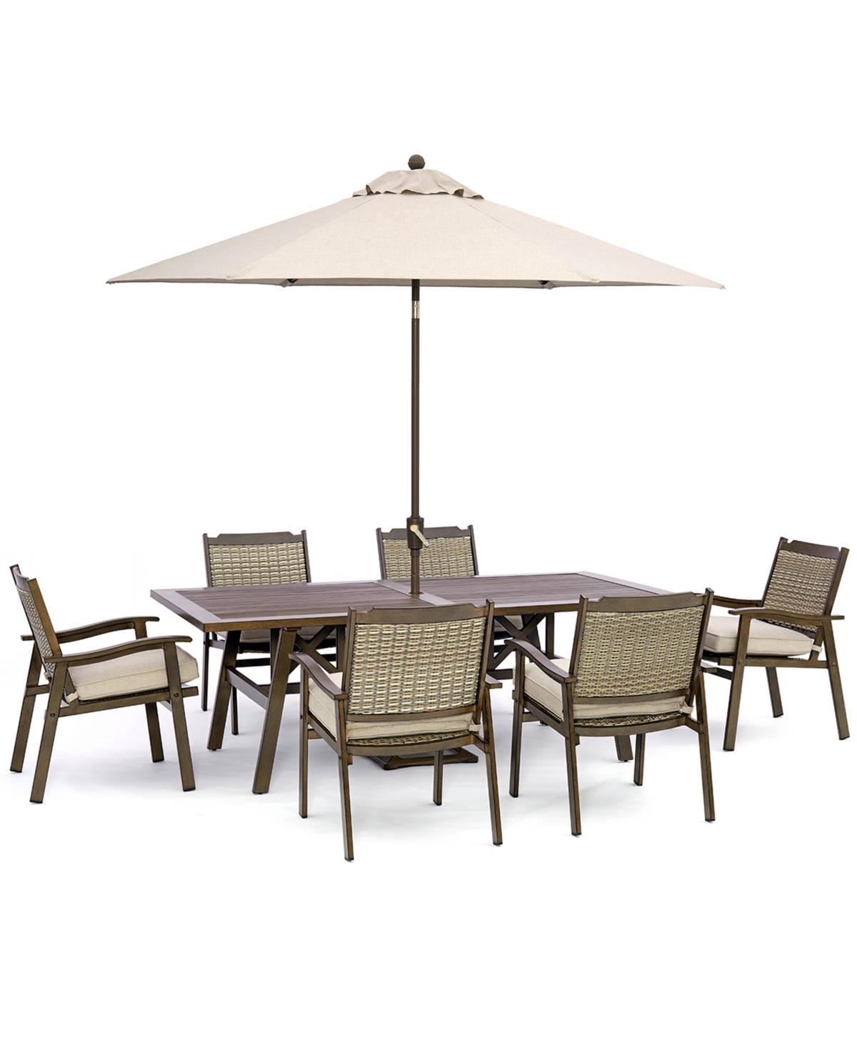 Agio Kathan Outdoor Aluminum 7-pc Dining Set (84" X 42 Rectangle Dining ...