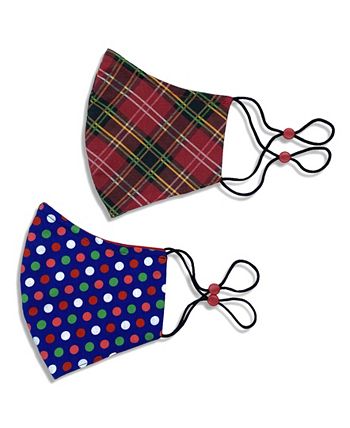 Calabrum Adult Cotton Reversible Tartan Cone Face Mask, 2 Pack - Macy's