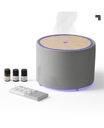 Sharper Image Diffuser Ultrasonic Aromatherapy Wood Lid and Ceramic LED ...