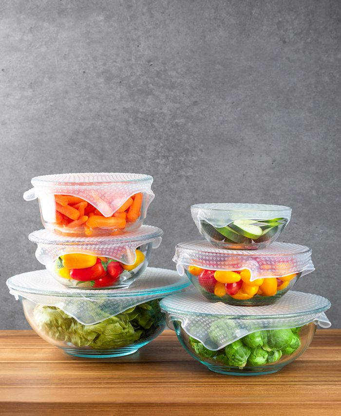 Core Home Reusable Clear Silicone Food Wraps, Set of 6 - Macy's
