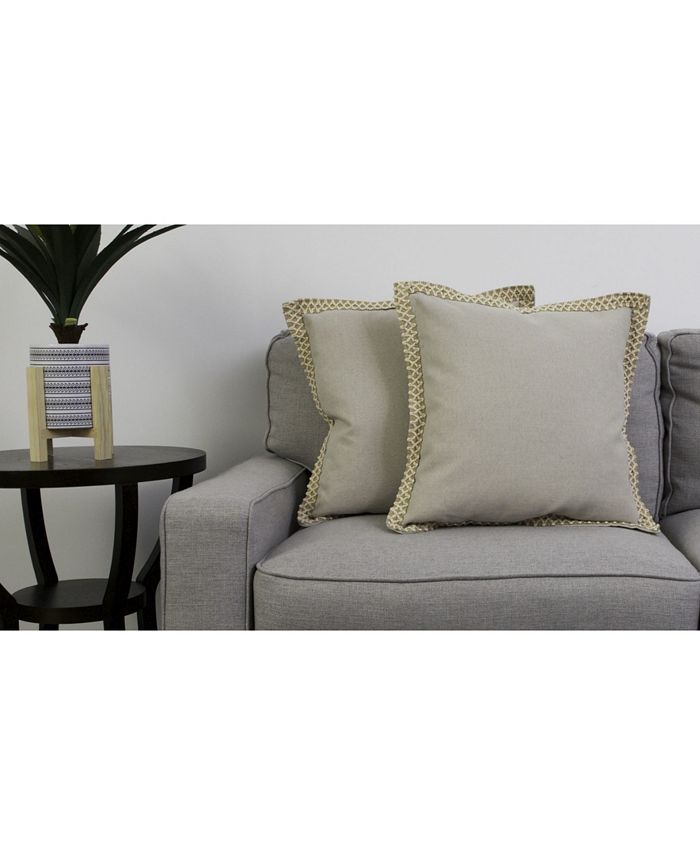 THRO Andrea Embroidered Flange 2 Piece Pillow Set, 19" x 19" & Reviews ...