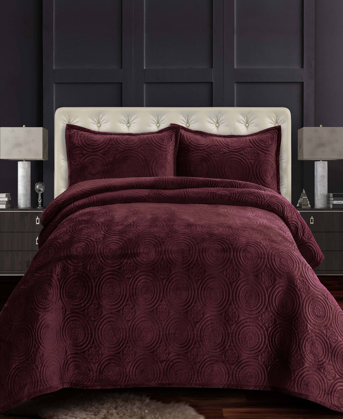 Click here for Tribeca Living Capri Medallion Velvet Oversized So... prices
