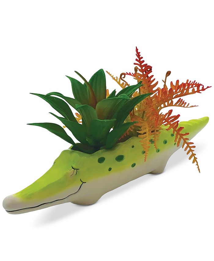 Streamline Crocodile Ceramic Planter - Macy's