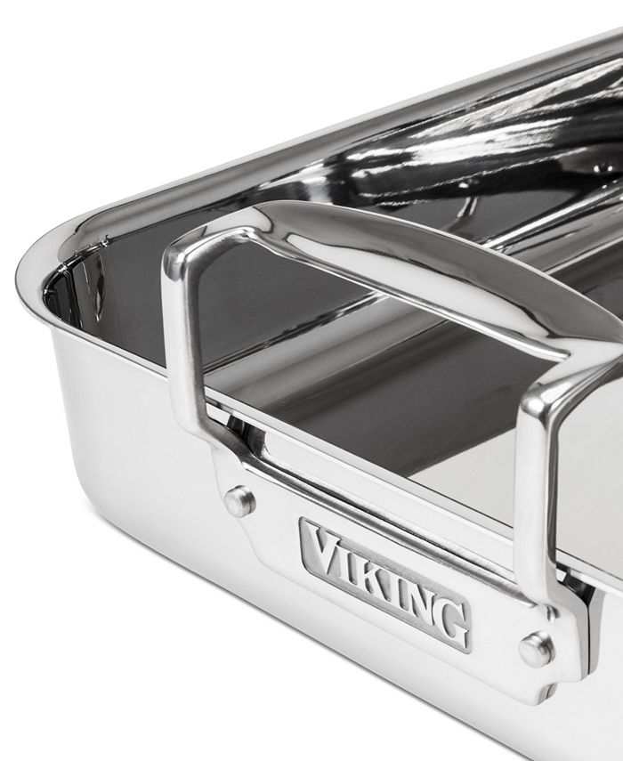 Viking 3-Ply Stainless Steel Roasting Pan with Nonstick Rack - Macy's