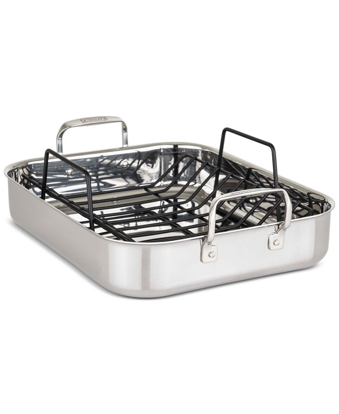 Viking 3-Ply Stainless Steel Roasting Pan with Rack & BONUS Carving Set ...