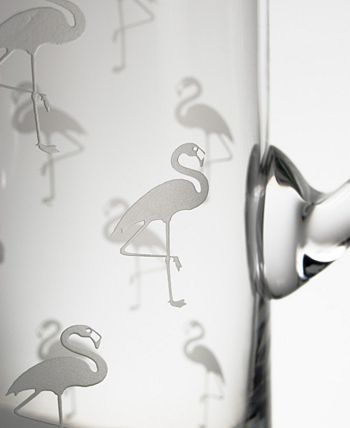 Rolf Glass Flock Of Flamingo Pitcher 35Oz - Macy's