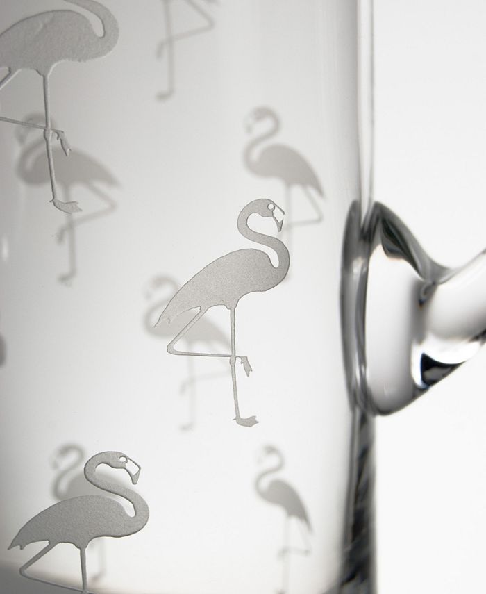 Rolf Glass Flock Of Flamingo Pitcher 35Oz - Macy's
