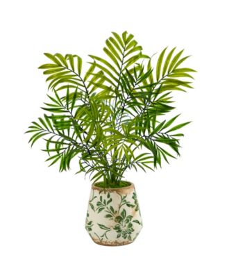 Mini Areca Palm Artificial Plant in Floral Vase - Macy's