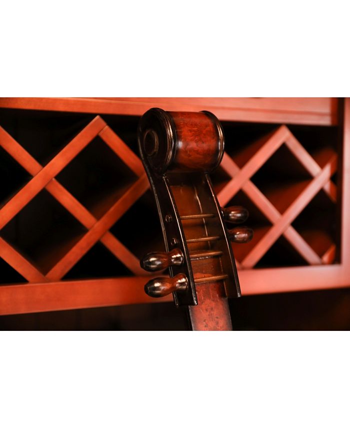 Vintiquewise Decorative 10 Bottle Wooden Cello Shaped Wine Rack 53 ...