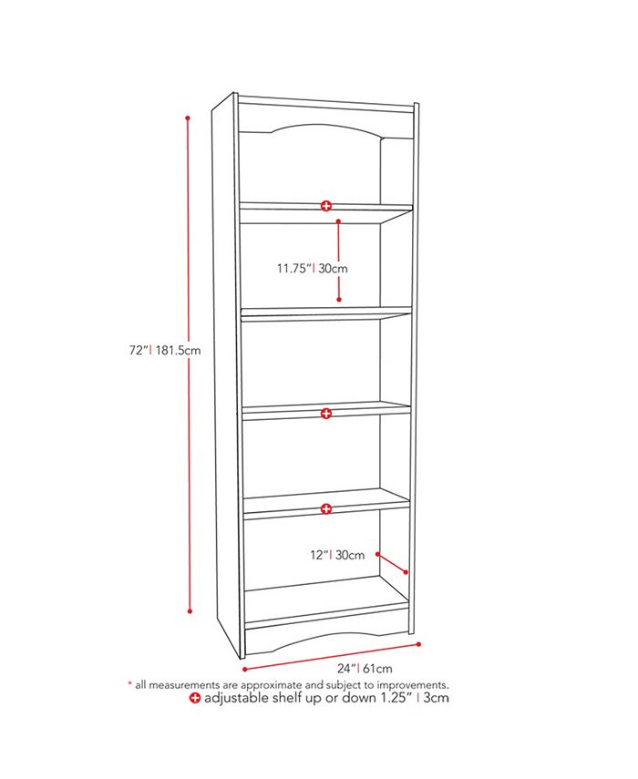 CorLiving Sonax Hawthorne 72" Tall Bookcase - Macy's