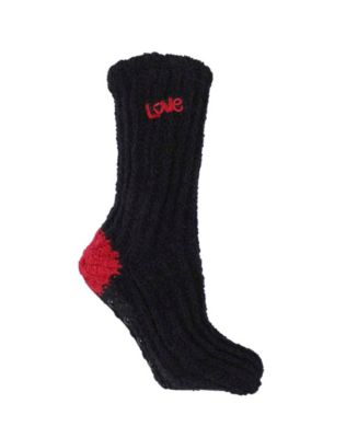 MinxNY Women's Non-Skid Warm Soft and Fuzzy Slouch Love Print Aroma ...