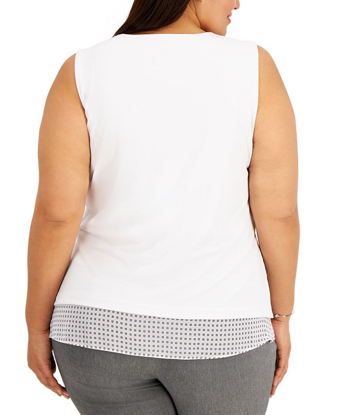 Alfani Plus Size Overlay Tank Top, Created for Macy's - Macy's