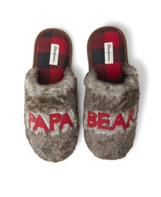 Dearfoams Men's Furry Papa Bear Scuff Matching Family Slippers - Macy's