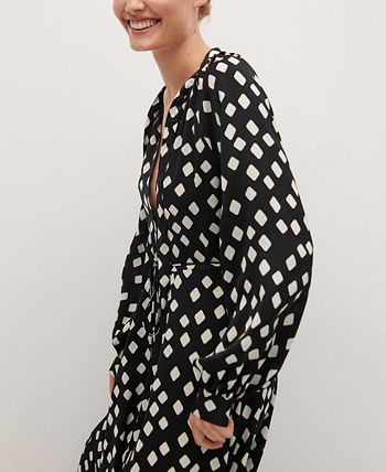 MANGO Women's Geometric Print Midi Dress - Macy's