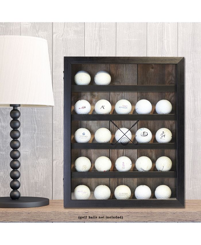 Lawrence Frames Golf Ball Shadow Box Display Case - Holds 25 Logo Balls ...