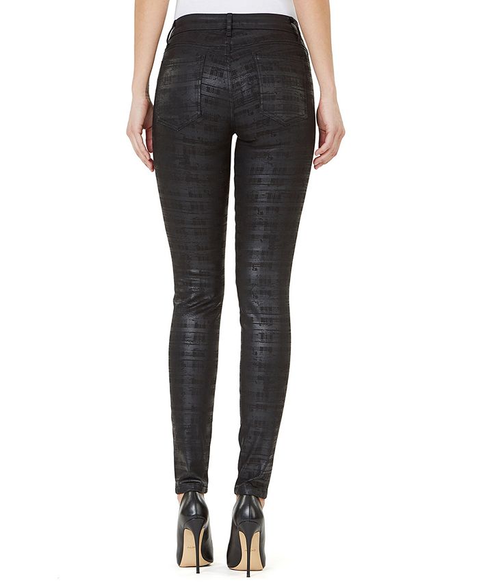 Numero Mid-Rise Coated Check-Print Skinny Jeans - Macy's