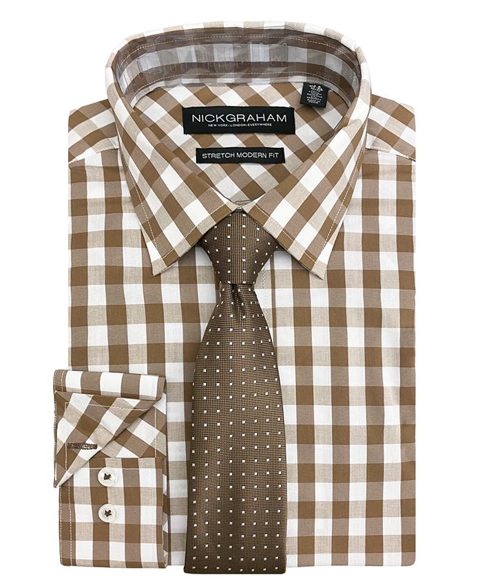 Nick Graham Men's Modern Fit Dress Shirt and Tie Set - Macy's