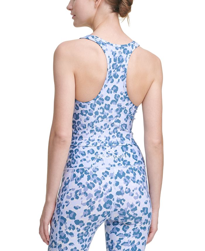 Calvin Klein Printed Racerback Cropped Tank Top & Reviews - Tops ...