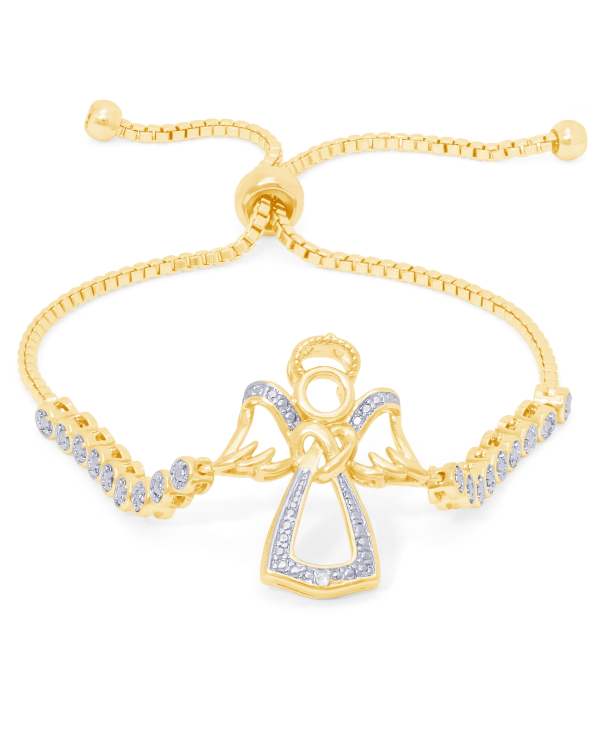 Click here for Diamond Accent Angel Adjustable Silver Plate Brace... prices