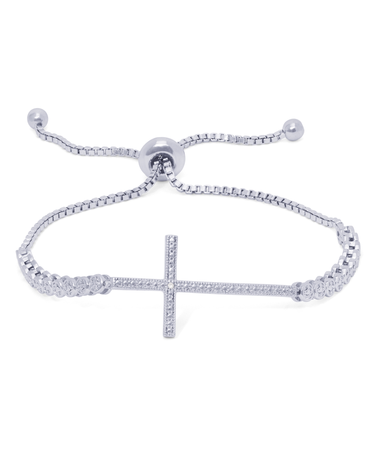 Click here for Diamond Accent Cross Adjustable Silver Plate Brace... prices