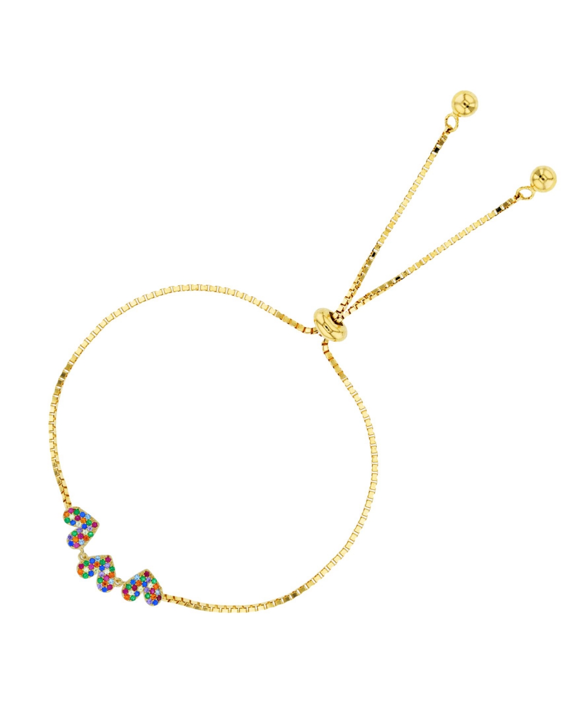 Click here for Cubic Zirconia Micro Pave Triple Hearts Adjustable... prices