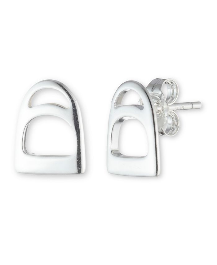 Ralph Lauren Sterling Silver Stirrup Stud Earring - Macy's