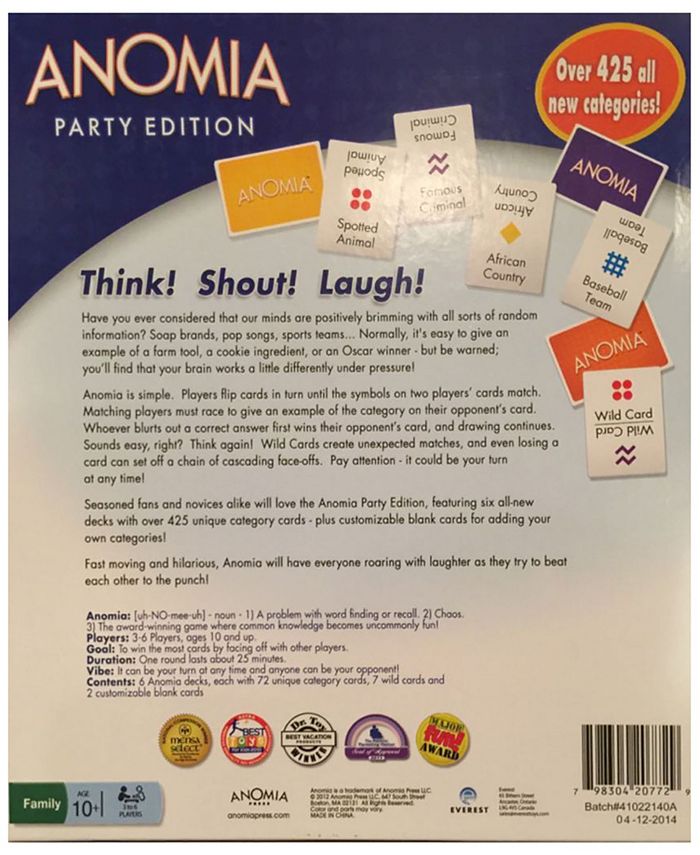 Areyougame Anomia Party Edition Card Game - Macy's