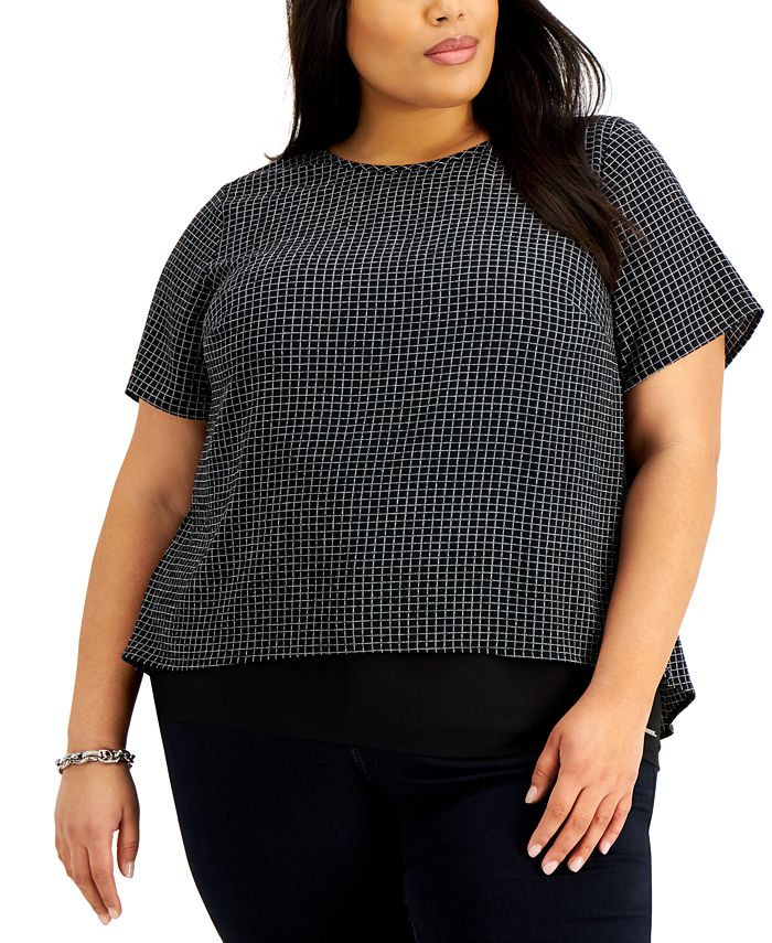 Michael Kors Plus Size Flyaway-Back Top - Macy's