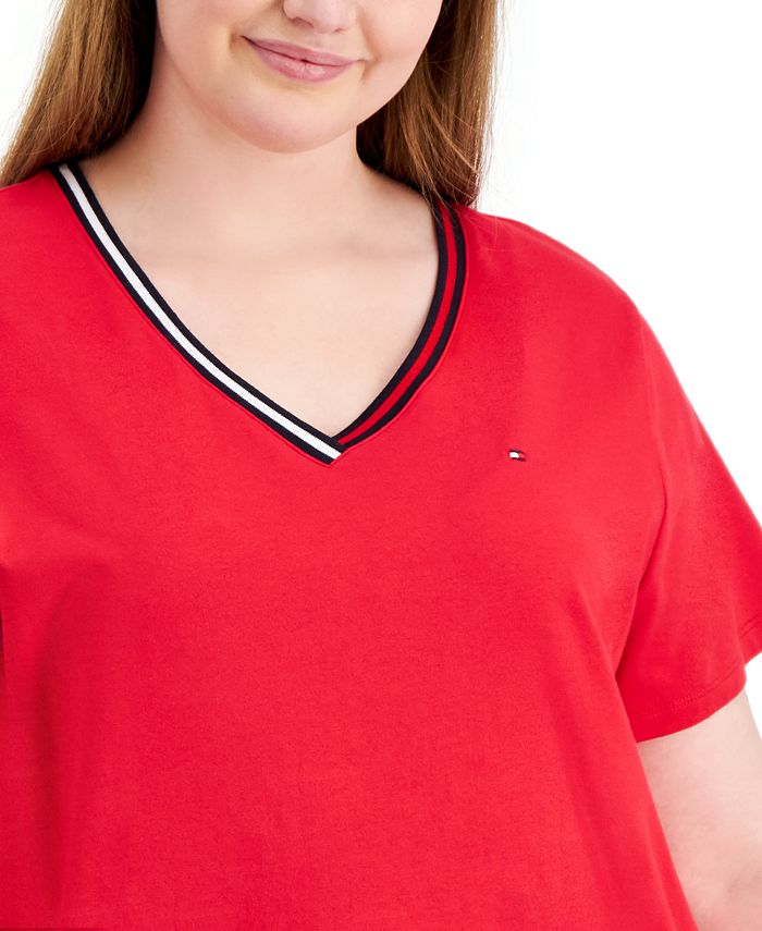 Tommy Hilfiger Plus Size Split-Flag T-Shirt - Macy's