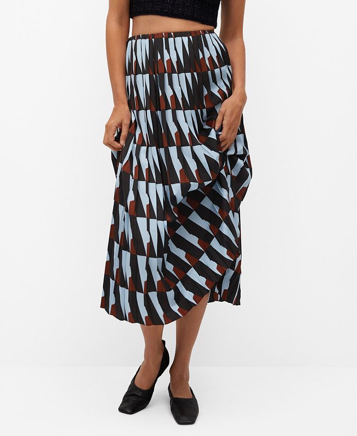 MANGO Women's Geometric Print Skirt - Macy's