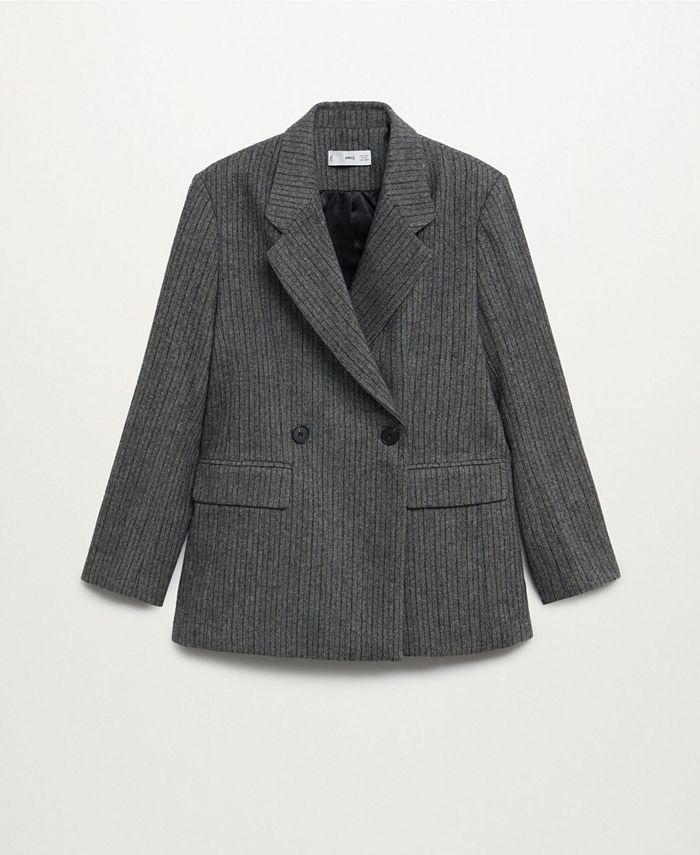 MANGO Women's Striped Wool Blazer - Macy's