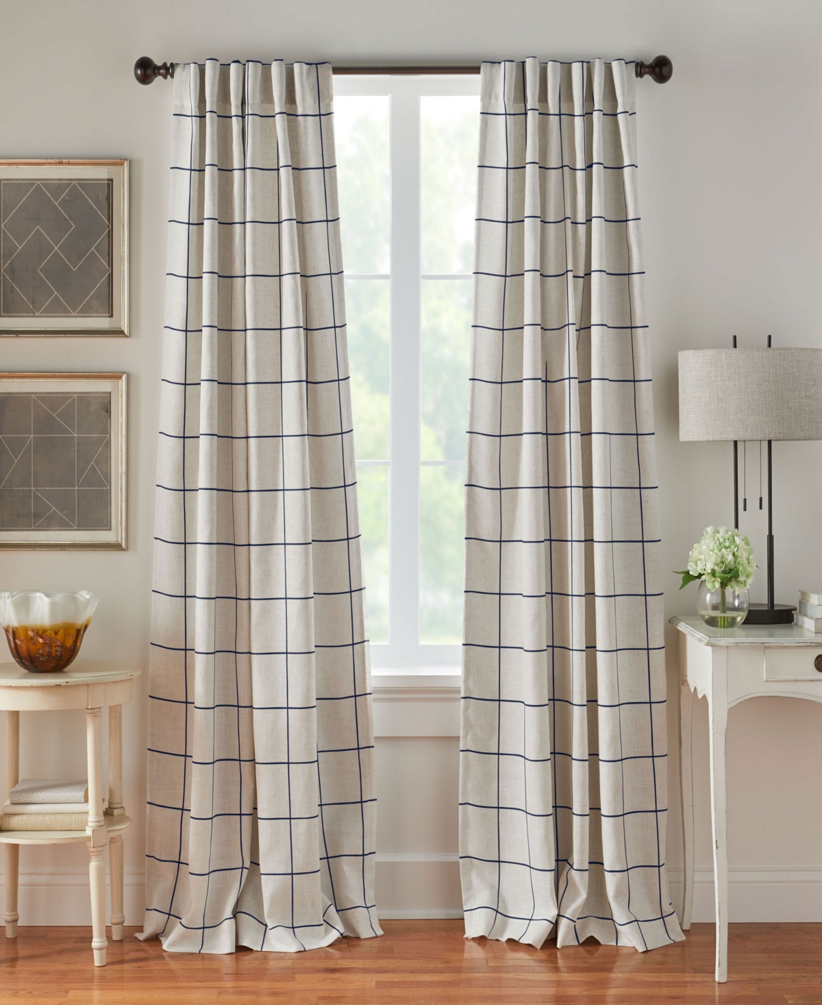Click here for Elrene Home Fashions Brighton Windowpane Plaid Bla... prices