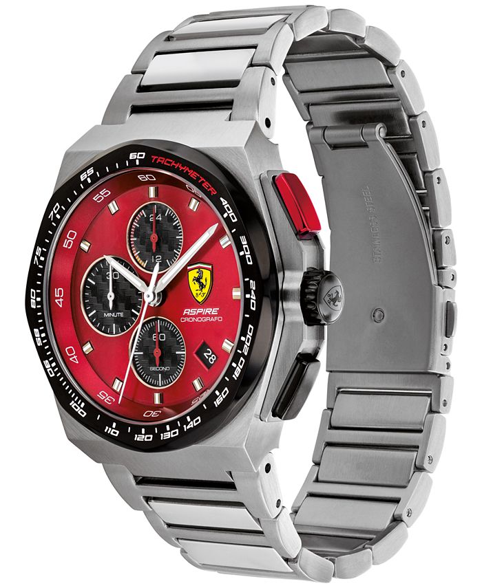 Ferrari Men's Chronograph Aspire Stainless Steel Bracelet Watch 44mm ...