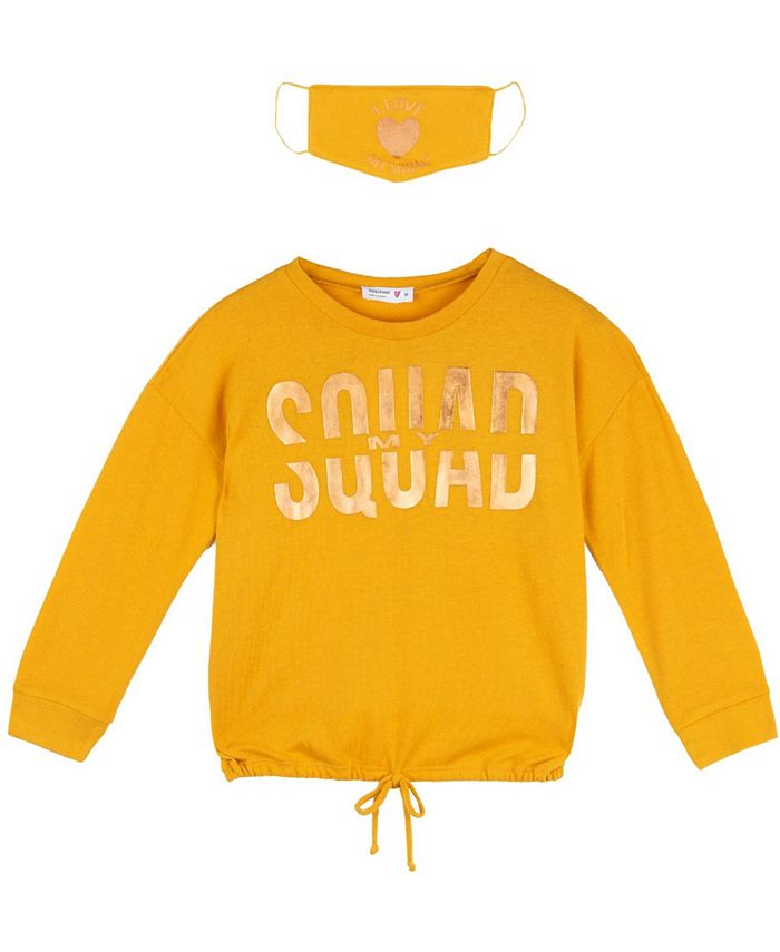 Beautees Big Girls Squad Top with Matching Mask - Macy's