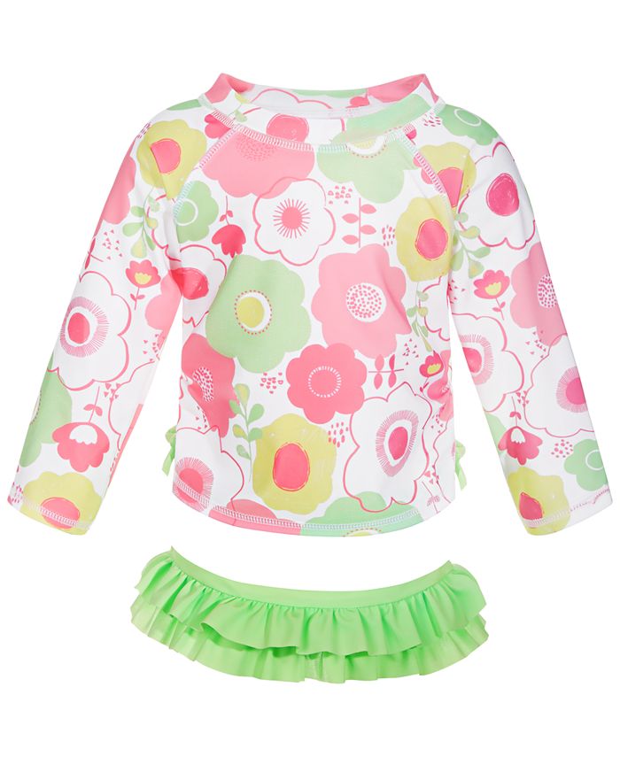 First Impressions Baby Girls 2-Pc. Floral Rash Guard Set, Created for ...