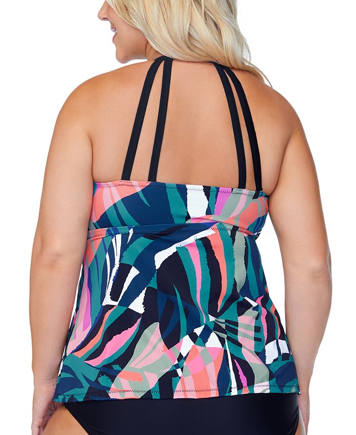 Raisins Curve Trendy Plus Size Crystal Cove Underwire Tankini Top