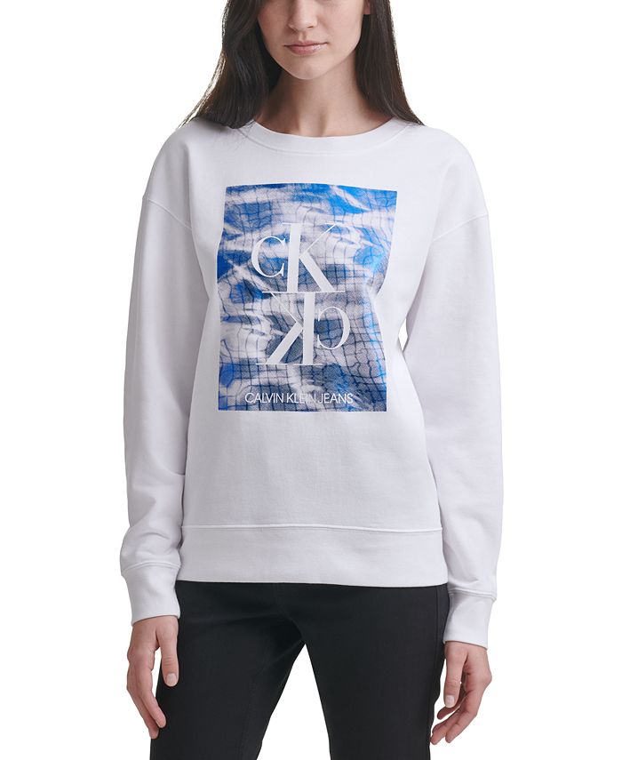 Calvin Klein Jeans Reflecting Pool Logo Sweatshirt - Macy's