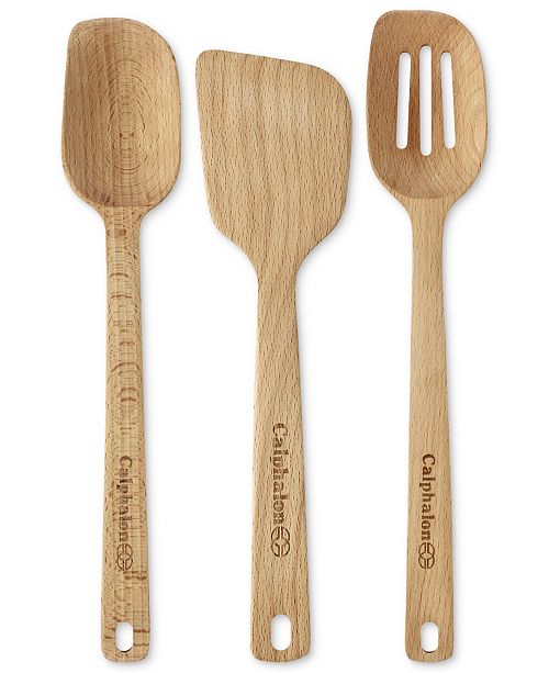 Calphalon 3 Piece Solid Beechwood Kitchen Utensil Set & Reviews - Home ...